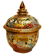 3 Inch thai benjarong bowl with lid Yhod-Thien pattern [S-TC-3G-PYT ...